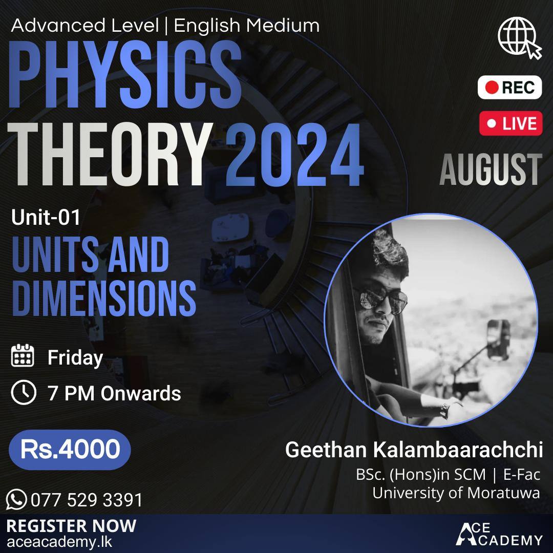 2024 Physics | Units and Dimensions English Medium [August] | Ace Academy