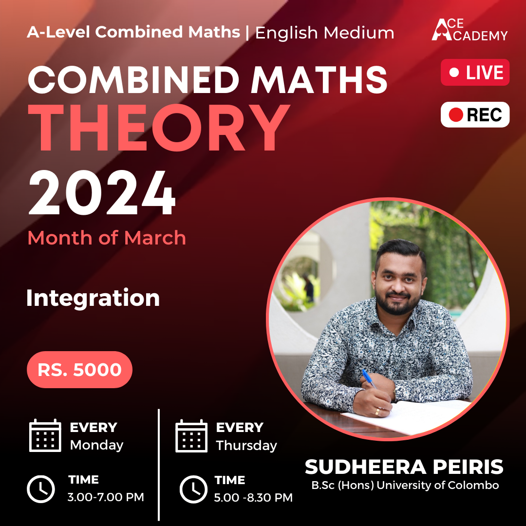 2024 Combined Maths Theory | [March] | - Integration (අනුකලනය) | Ace ...