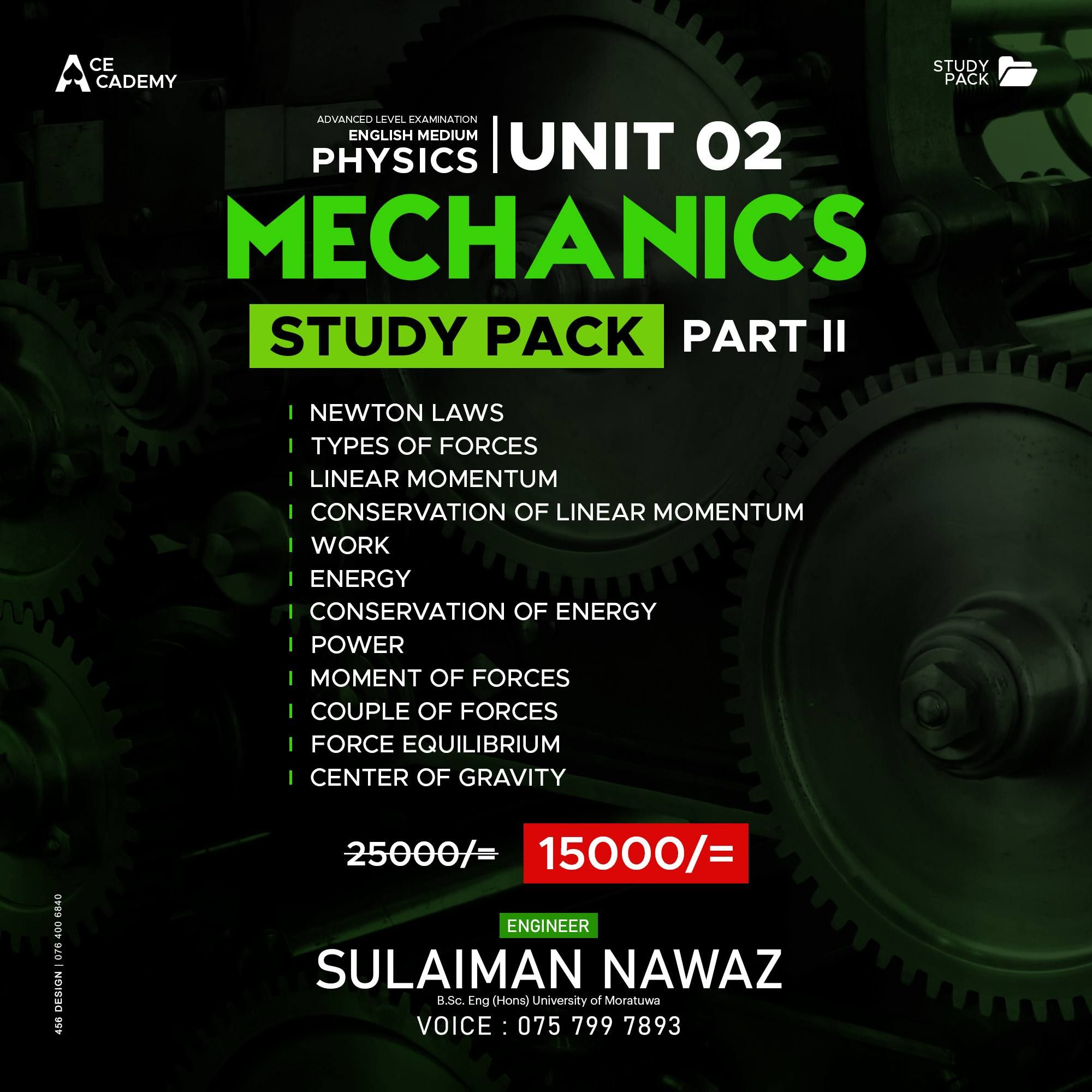 Unit 2 - Mechanics - Study Pack - Part 2 | Ace Academy