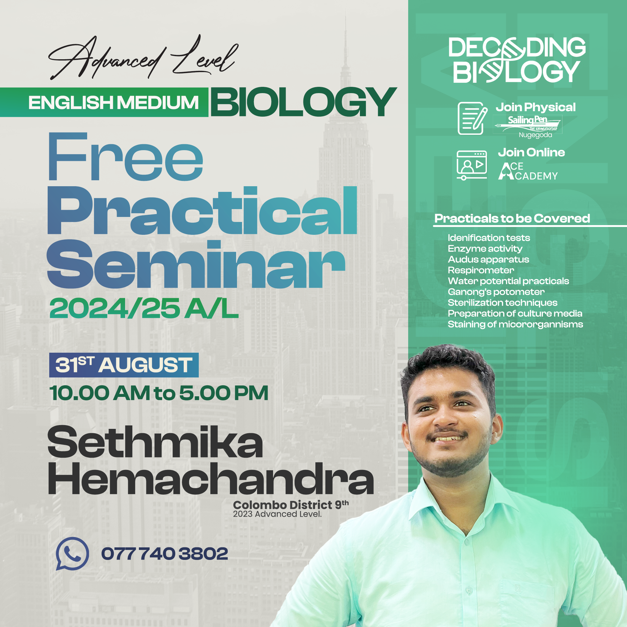 FREE Biology Practical Seminar | 2024 & 2025 A/L | By Sethmika ...