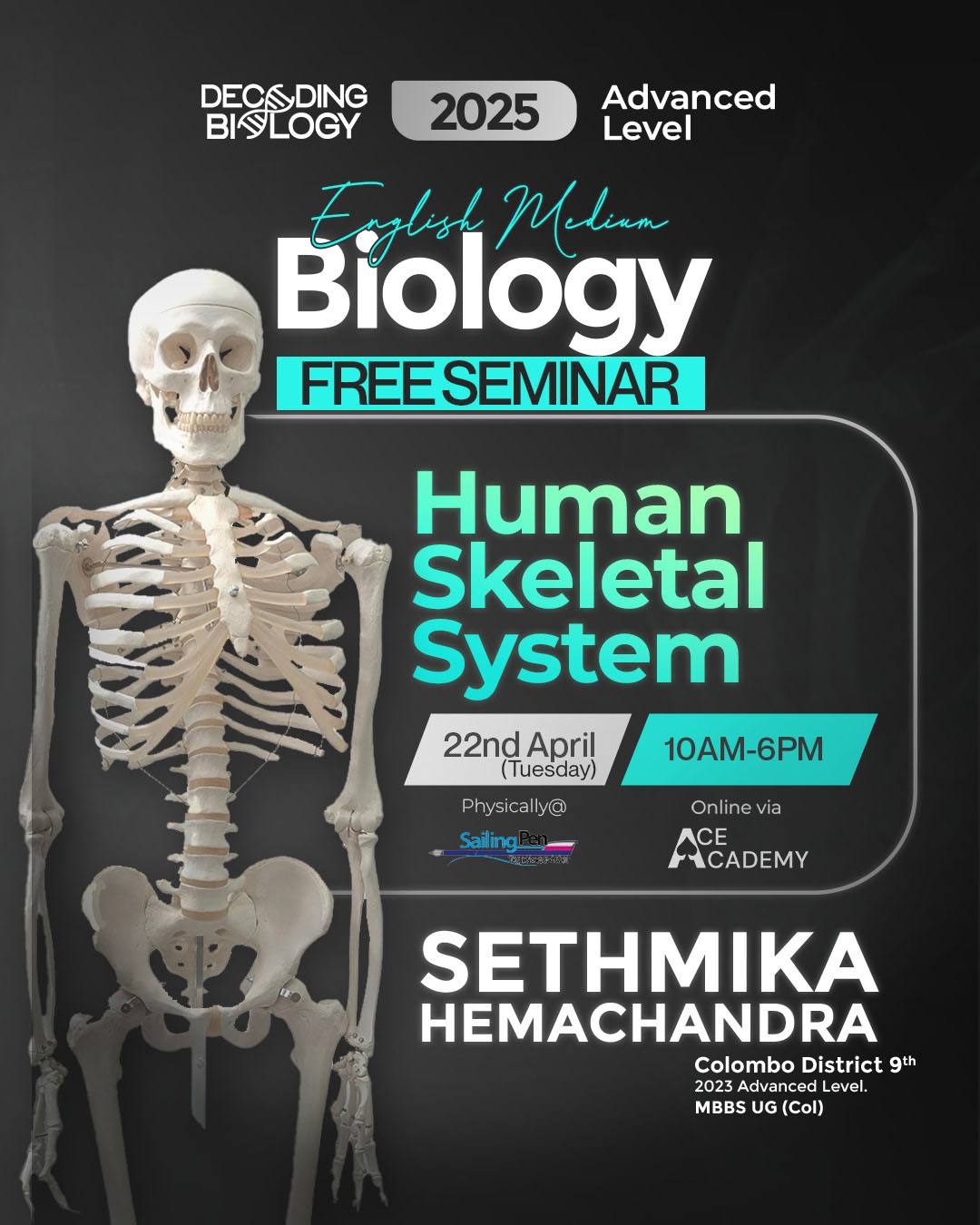 A/L Biology Free Seminar| THE HUMAN SKELETAL SYSTEM | 2025 & 2026 A/L ...