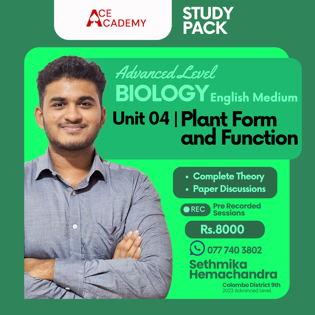Unit 04 | PLANT FORM AND FUNCTION | STUDY PACK | Ace Academy