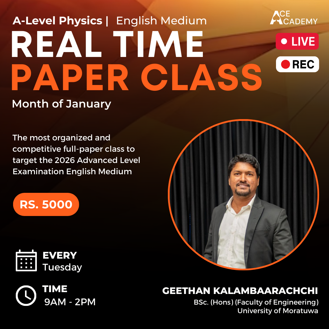 2026 A/L REAL TIME PAPER CLASS - JANUARY 2026 | Ace Academy